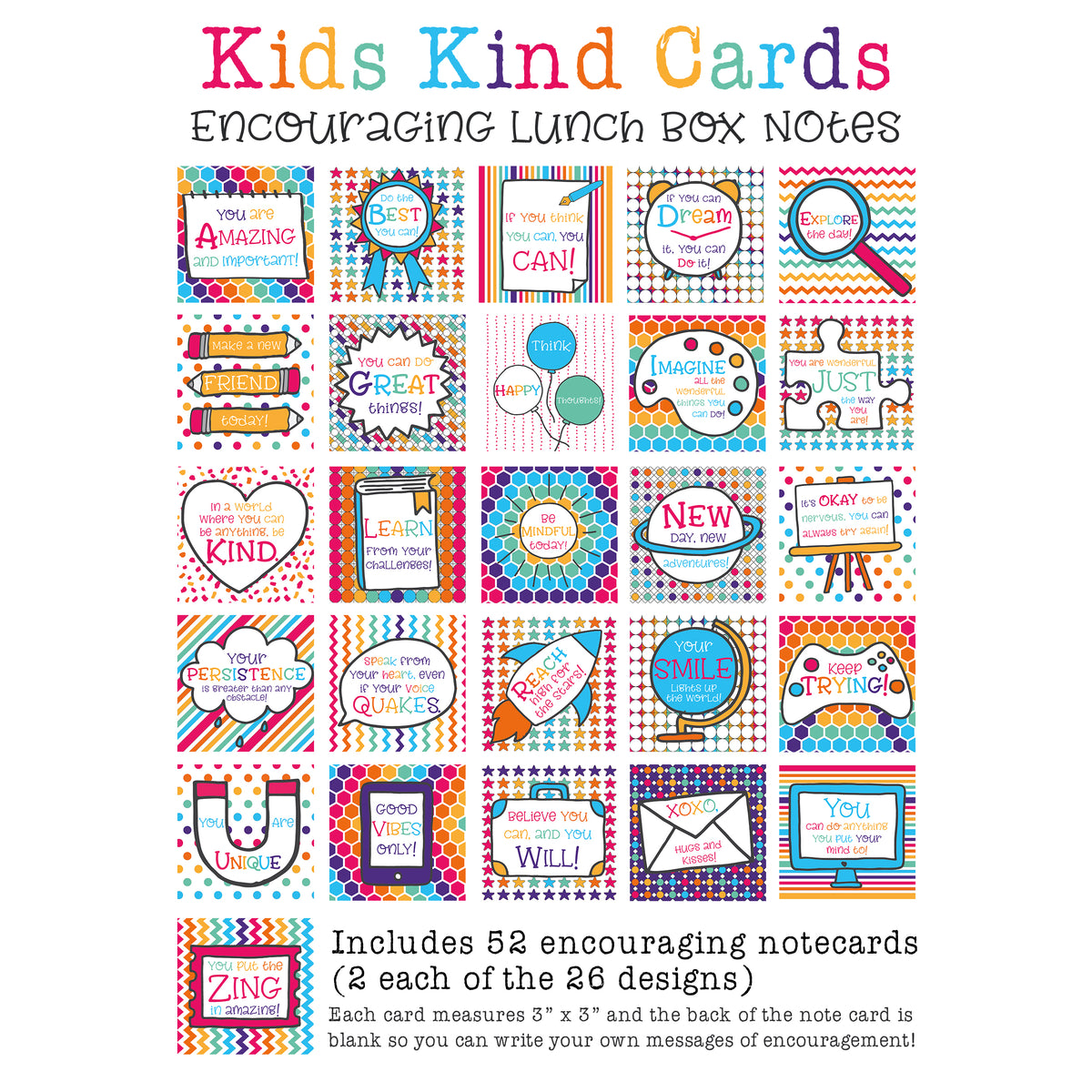 Kids Kind Cards 52-Card Set Lunchbox Notes – Life of the Kind
